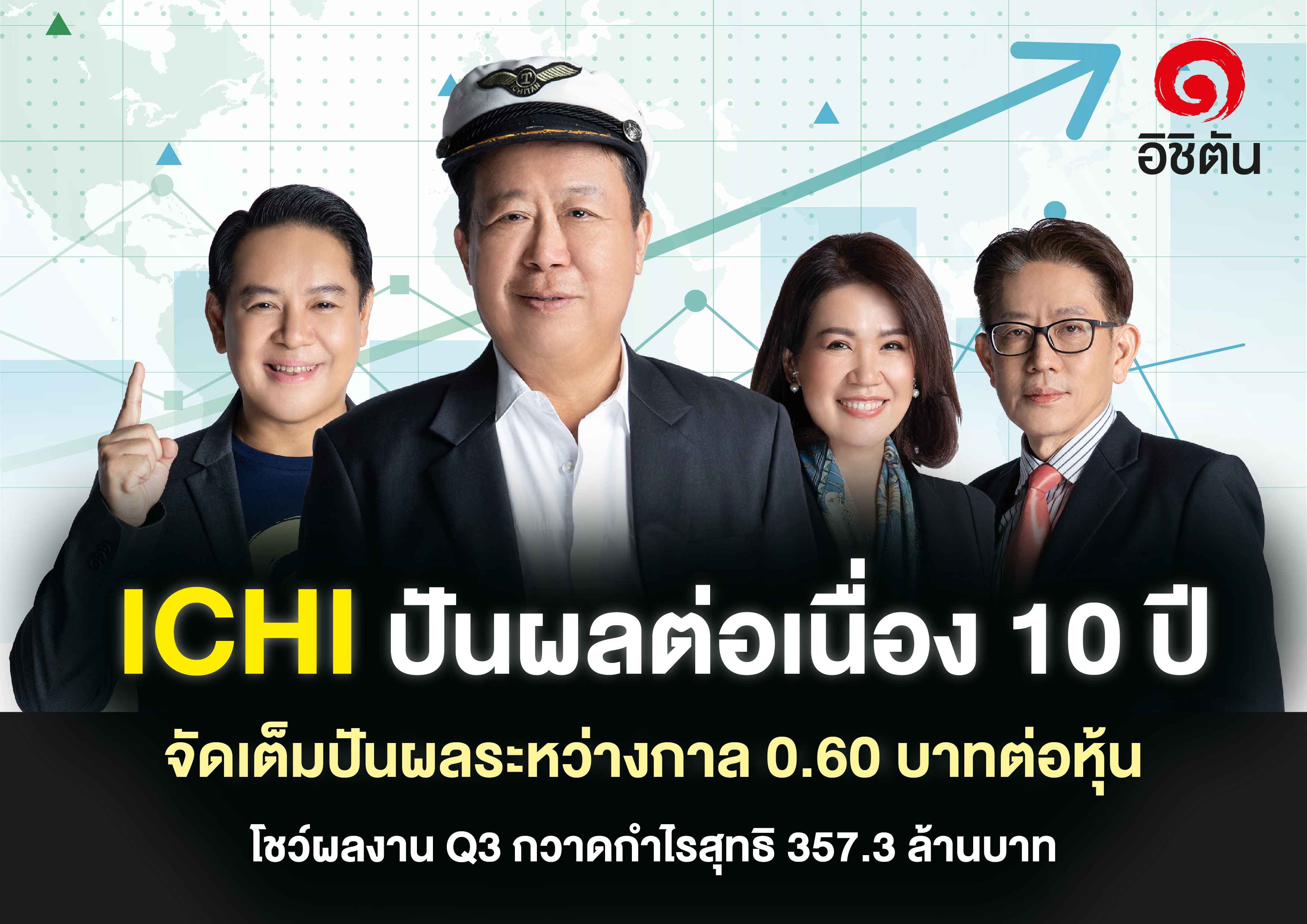 ICHI จ่ายปันผลต่อเนื่อง 10 ปี จัดเต็มปันผลระหว่างกาล บอร์ดไฟเขียวอัตรา 0.60 บาทต่อหุ้นตอบแทนผู้ ...